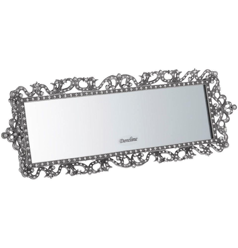 Elegant Rectangular Mirror Tray 96-001-12632 Silver