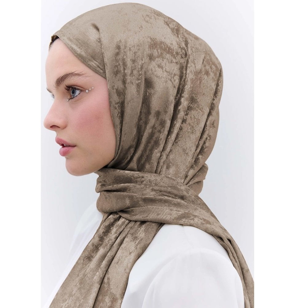 Luxury Shine Hijab Shawl - Mink