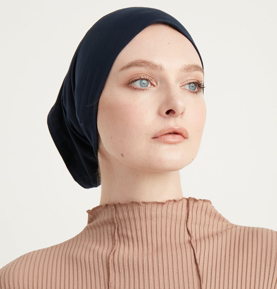 Premium Cotton Tube Underscarf - Navy Blue