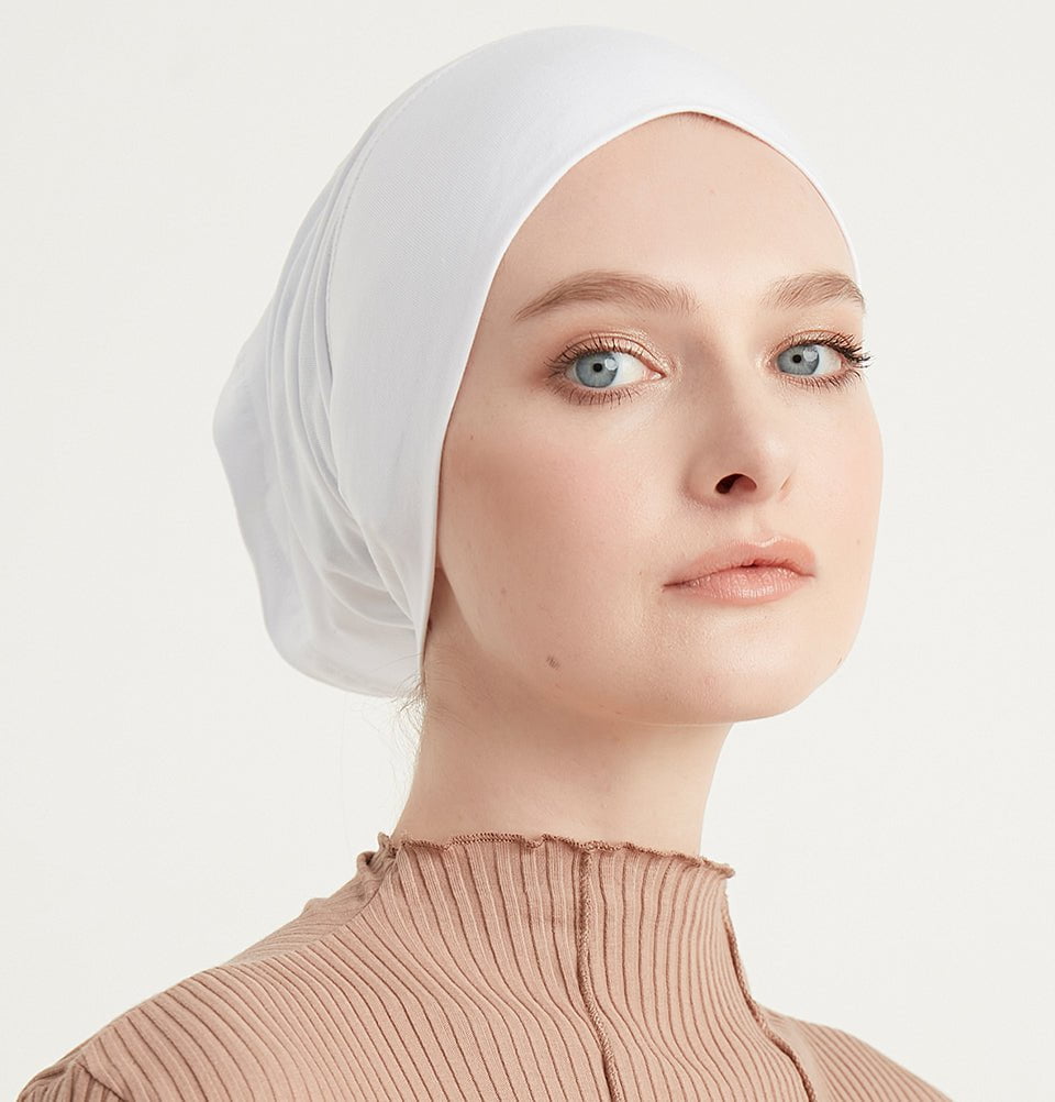 Premium Cotton Tube Underscarf - White