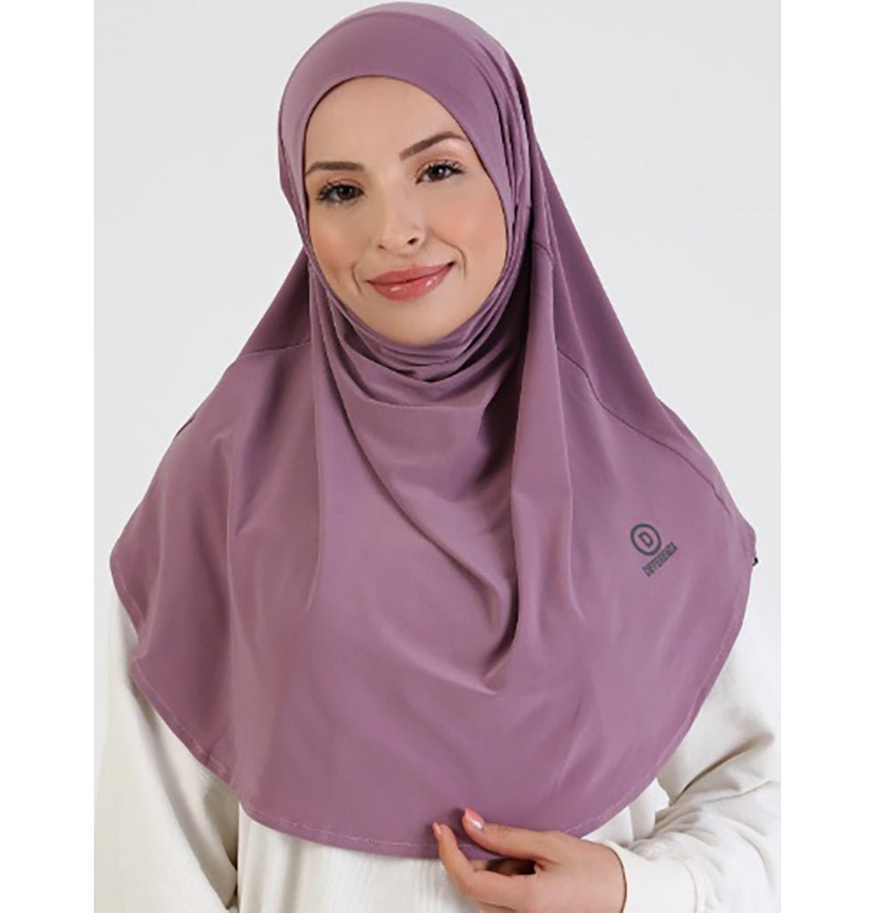 One Piece Instant Hijab with Tie-Back Niqab - Lilac