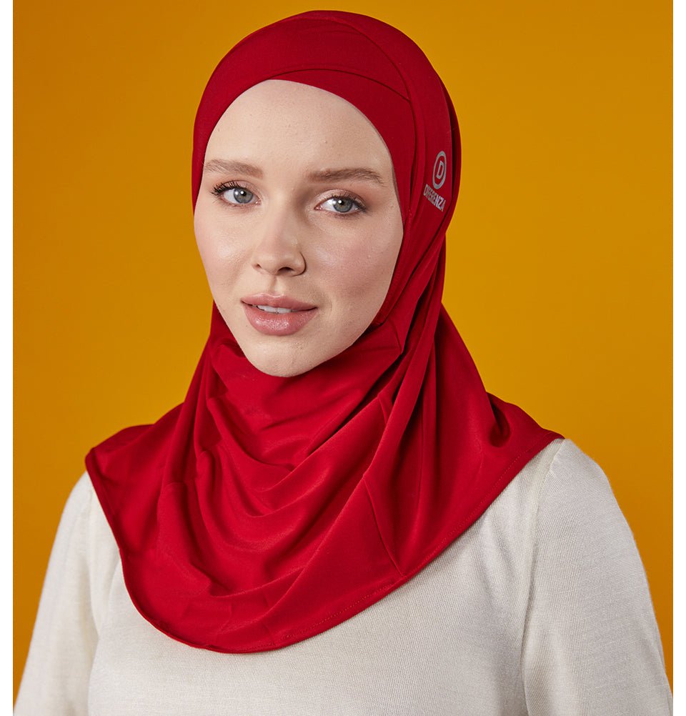 Crisscross One Piece Instant Hijab - Red