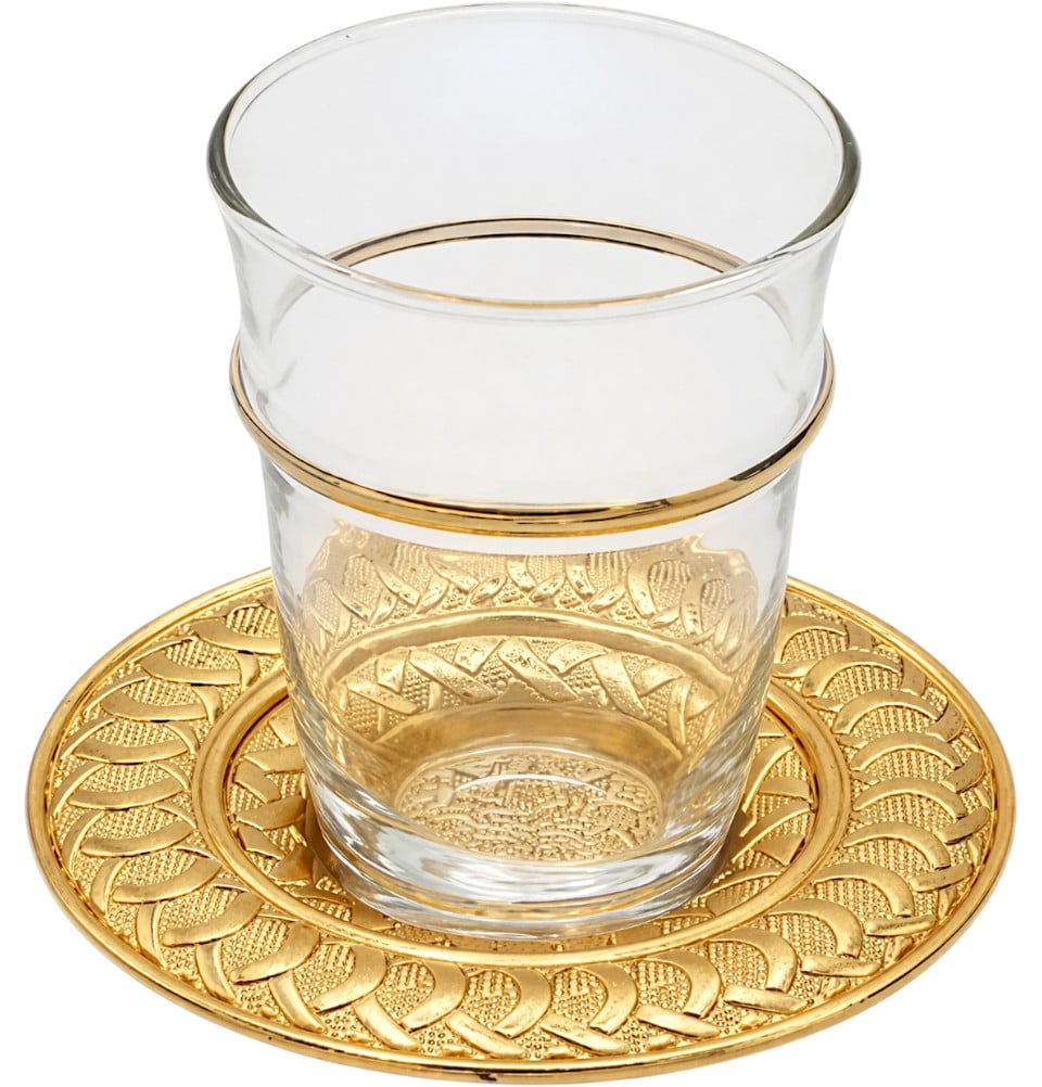 6 Piece Turkish Tea Cup Set | Glass Tea Cup Set with Saucer 305-K-18 G