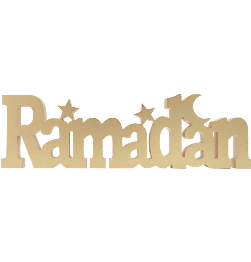 Islamic Holiday Decor | 3D Ramadan Tabletop Sign - Gold