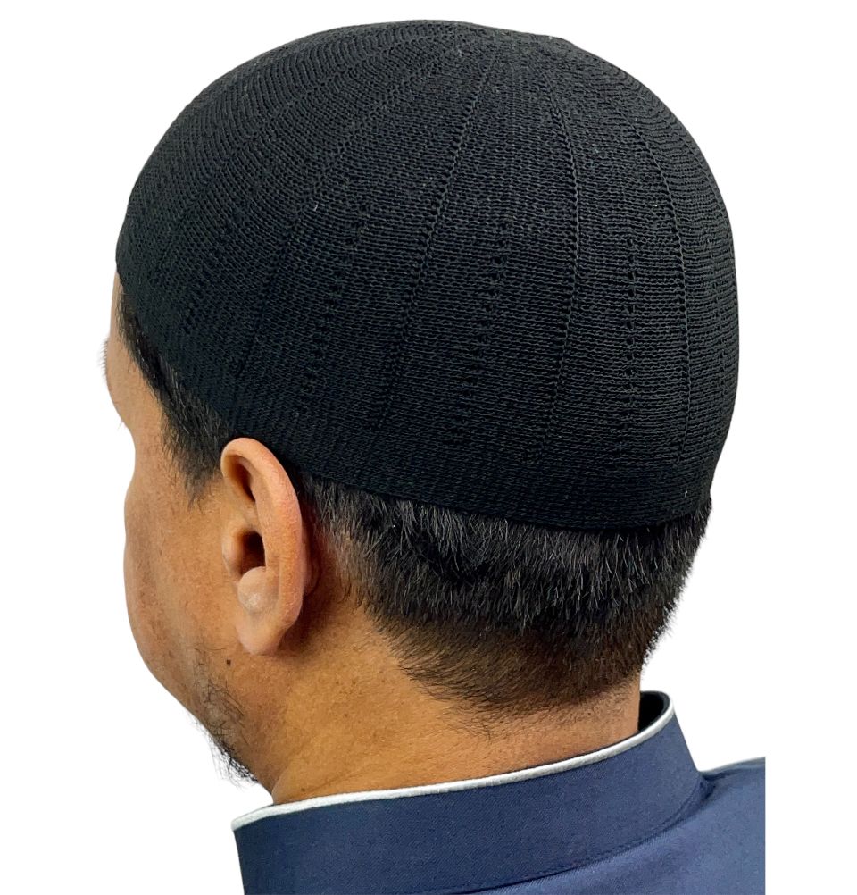 Islamic Men's Knitted Kufi VS1 - Black