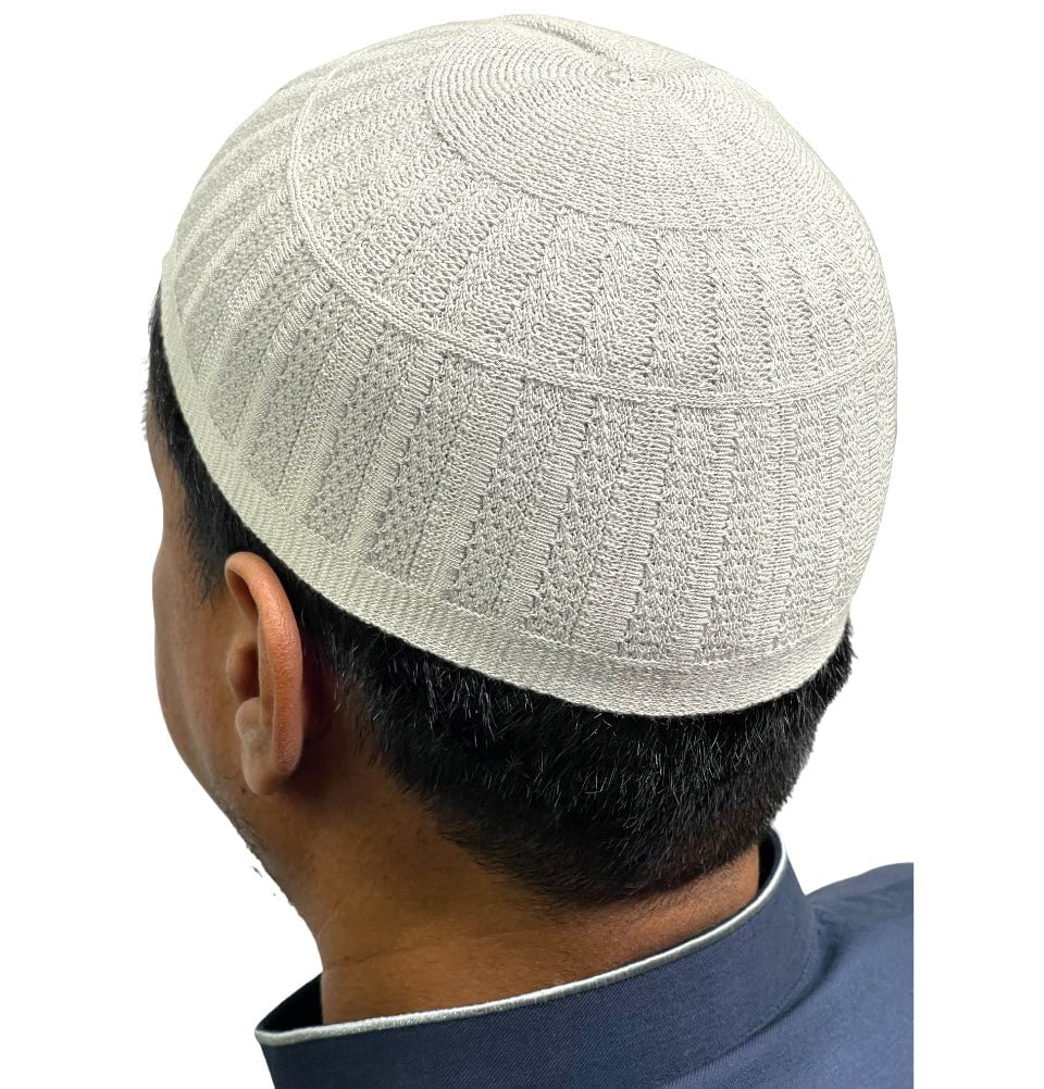 Islamic Men's Knitted Bamboo Kufi - Cream