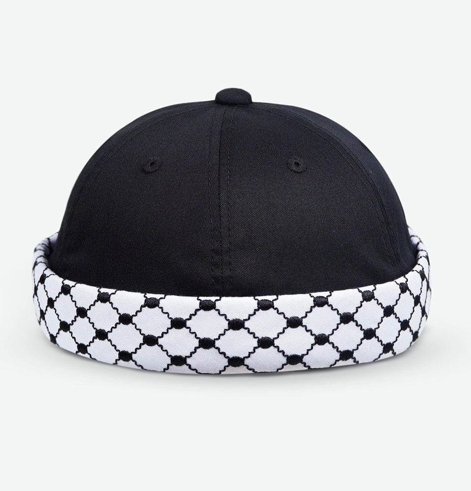 Men's Premium Brimless Cap - Black Kuffiyeh