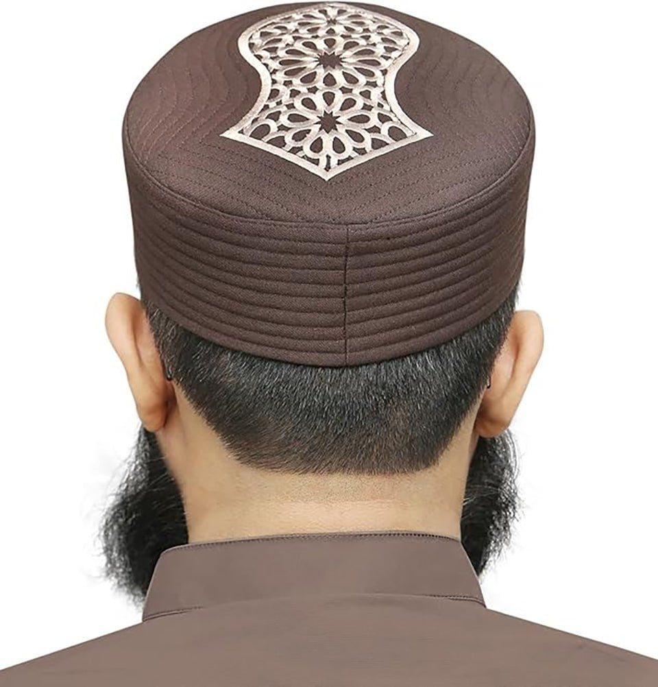 Men's Premium Islamic Turban Kufi - Sandal Brown