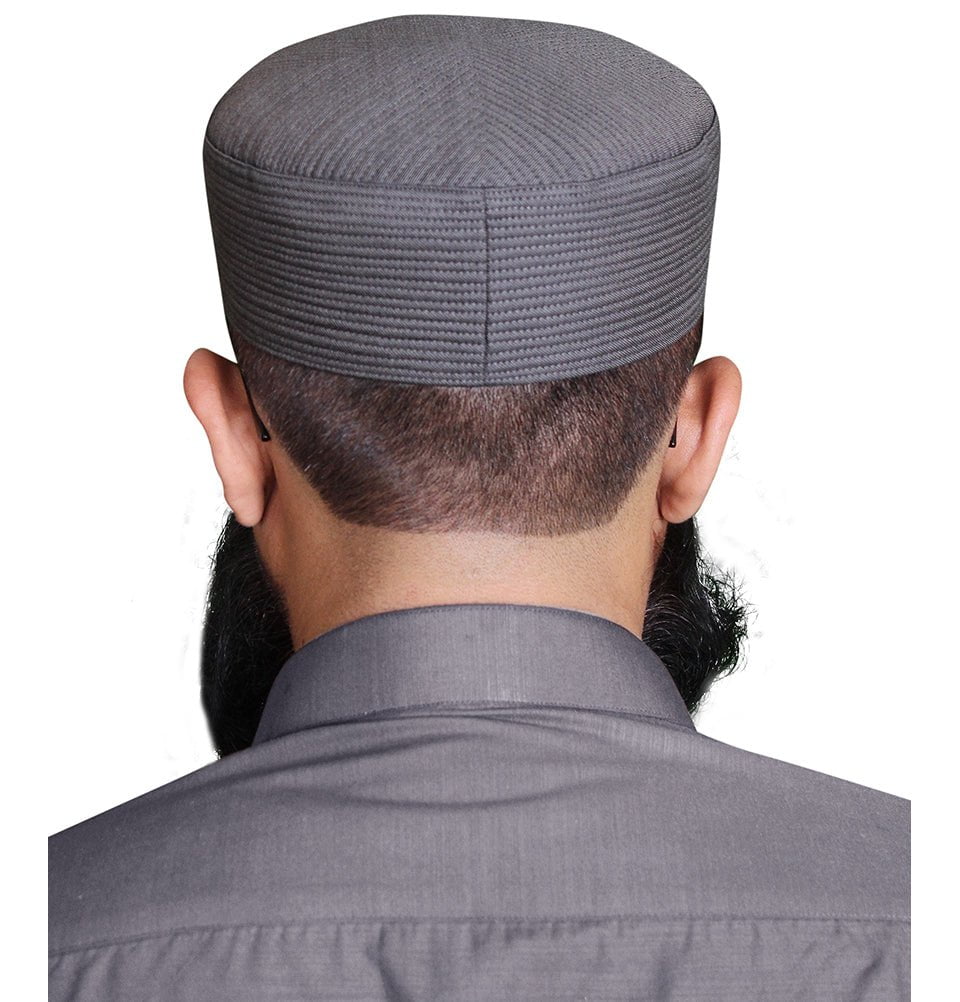 Men's Premium Islamic Turban Kufi - Slate Grey