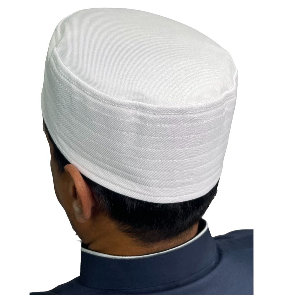 Modefa Men's Structured Kufi Hat - Plain White