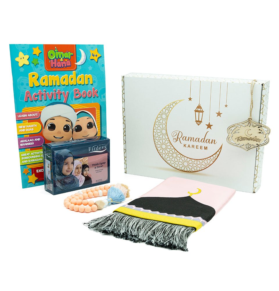 Kids Ramadan Gift Box Set with Prayer Mat - Pink