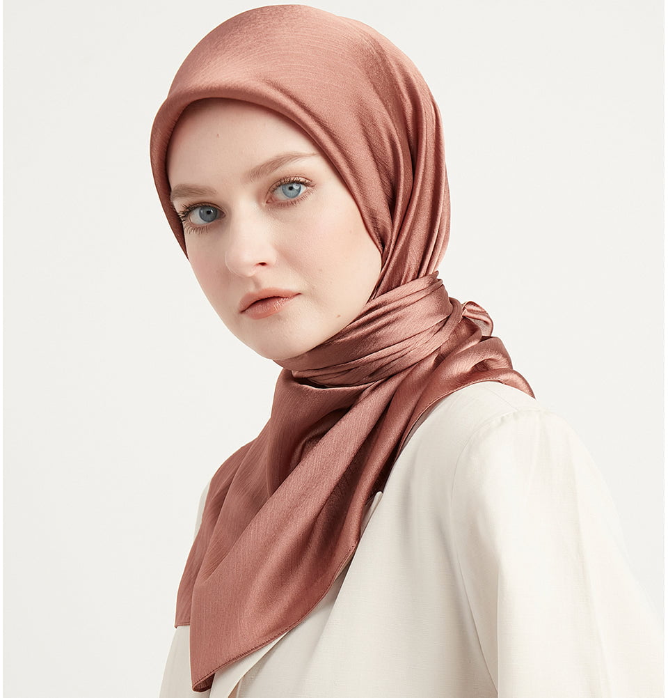 Shine Hijab Square - Copper