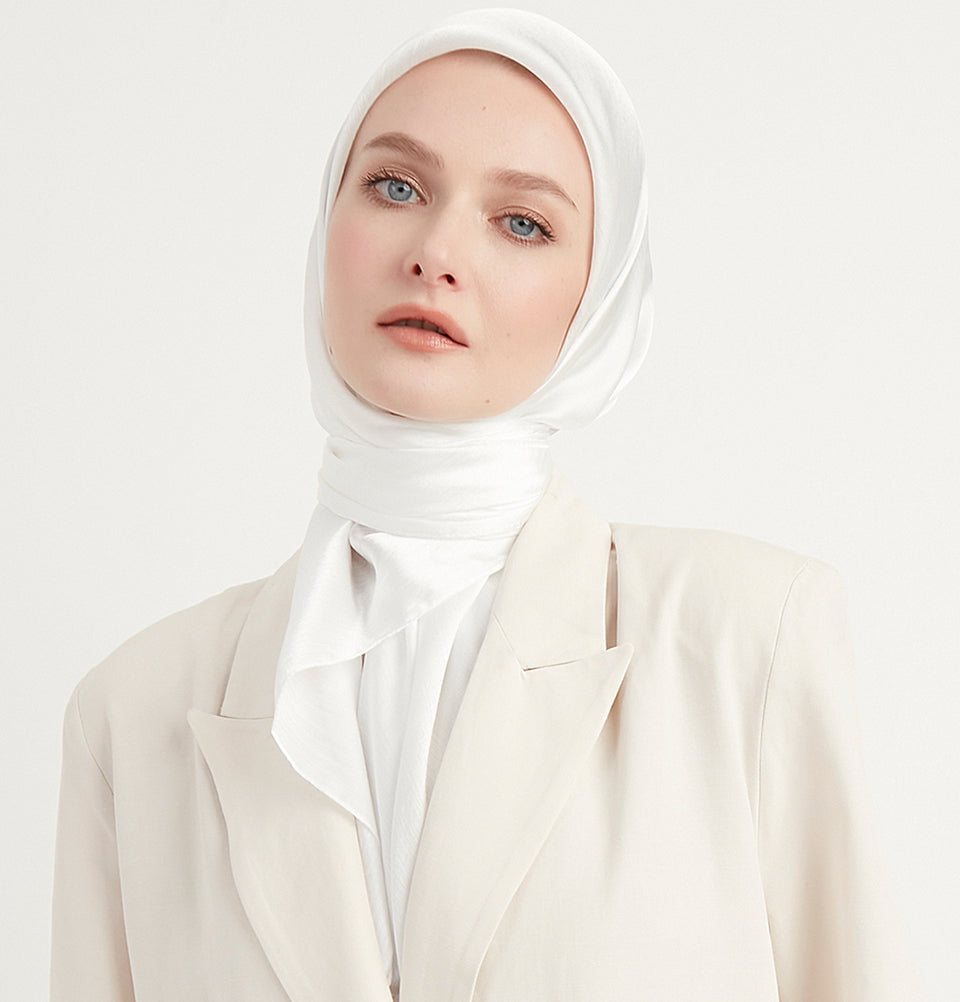 Shine Hijab Square - White