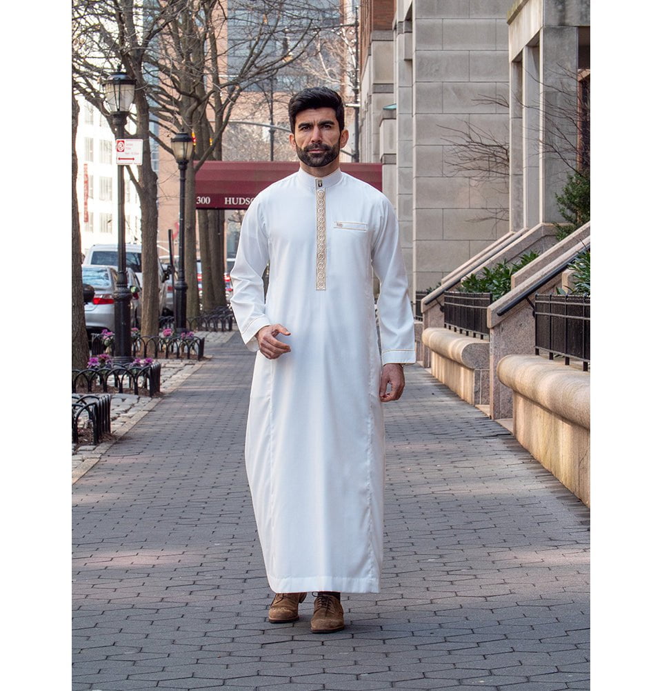 Men's Full Length Islamic Thobe 111 Fresh White