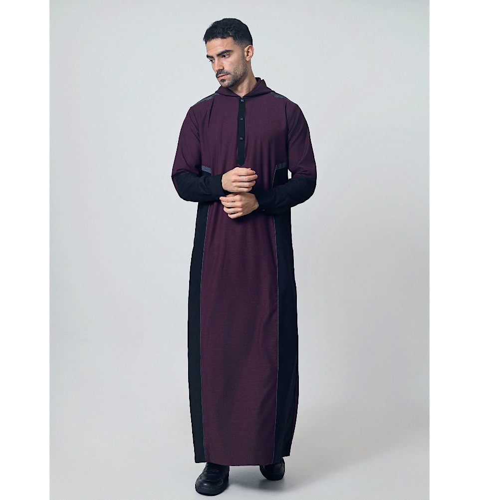 Men's Full Length Islamic Thobe 314 - Modern Maroon