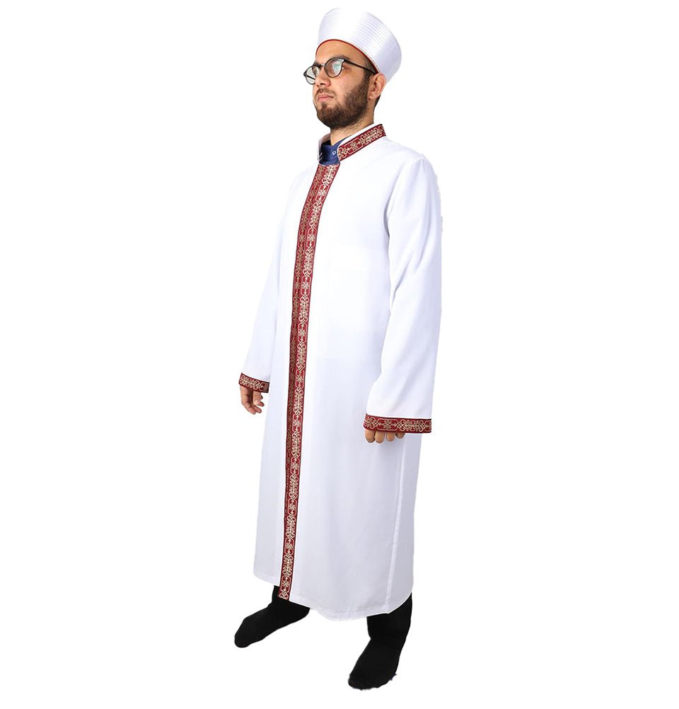 Men's Luxury Turkish Cubbe Islamic Thobe - White