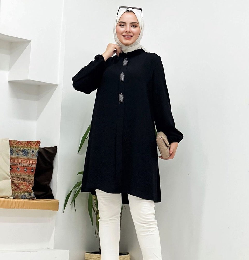 Modest Women's Formal Tunic 40102 - Black