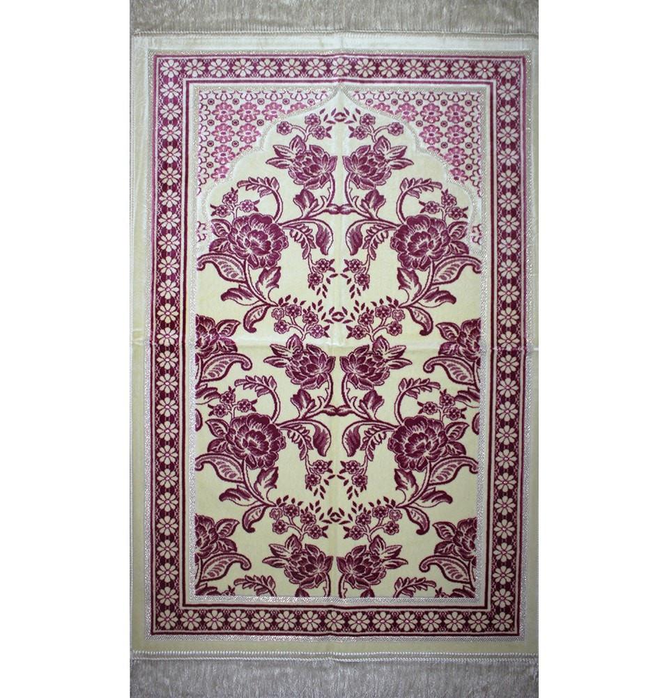 Velvet Amber Seccade Prayer Rug Vintage Floral Pink