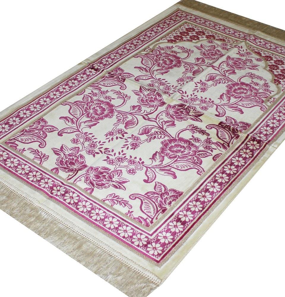 Velvet Amber Seccade Prayer Rug Vintage Floral Pink