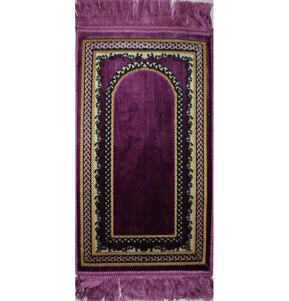 Child Velvet Prayer Rug -Pink with Border