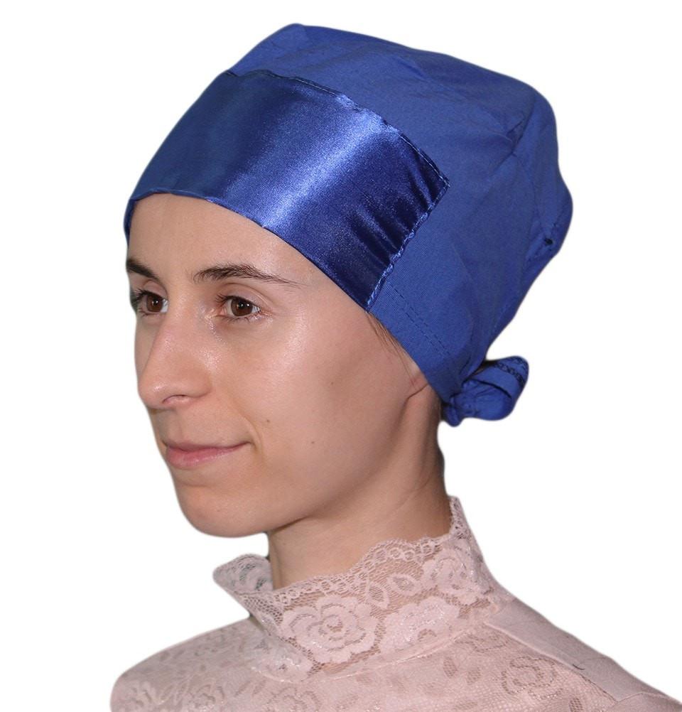Ipekce Satin Bonnet Underscarf Royal Blue