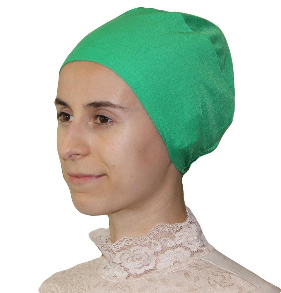Cotton Hijab Bonnet Underscarf - Bright Green