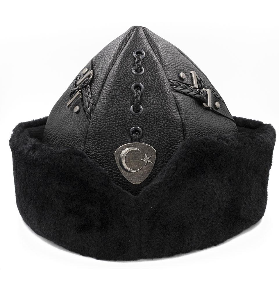 Ottoman Bork Ertugrul Fur Hat Crescent Moon & Star #1020-C