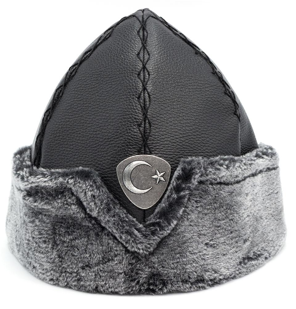 Ottoman Bork Ertugrul Fur Hat Crescent Moon & Star #2006