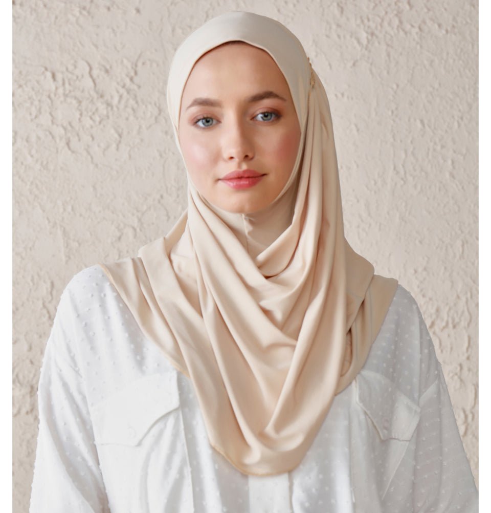 Modefa Premium Instant Wave Hijab - Beige