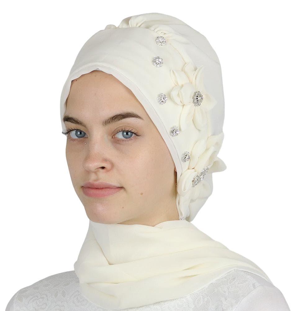 Instant Chiffon Turban Hijab HT0008 Ivory