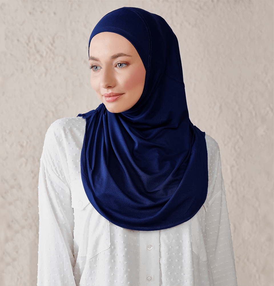 Modefa One Piece Instant Practical Hijab – Navy Blue