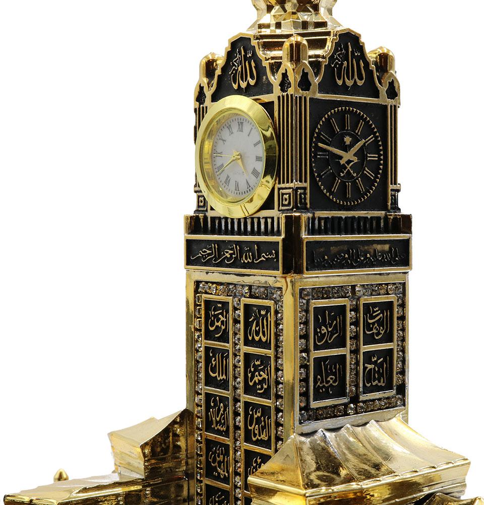 Islamic Table Decor 99 Names of Allah Kaba Clock Tower Replica - Large