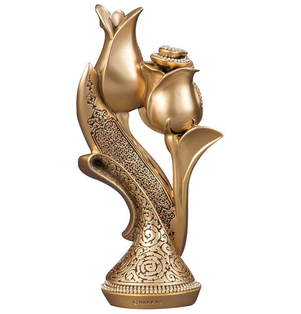 Islamic Table Decor | Lale Gul Tulip & Rose | Gold 240-2S Mini