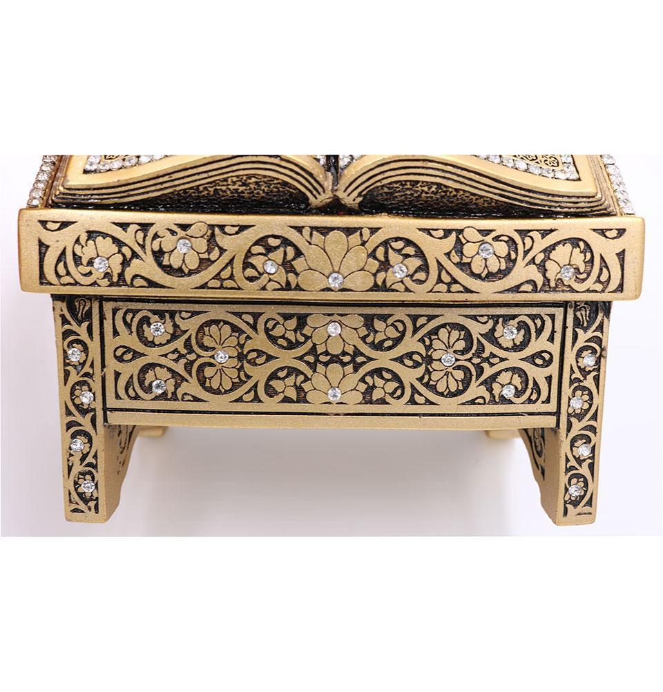 Islamic Table Decor Quran Open Book Allah Muhammad 009 - Gold