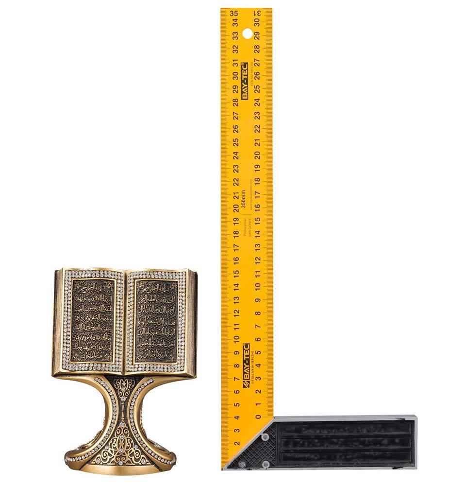 Islamic Table Decor | Quran Open Book with Al-Fatiha & Surah Al-Baqara