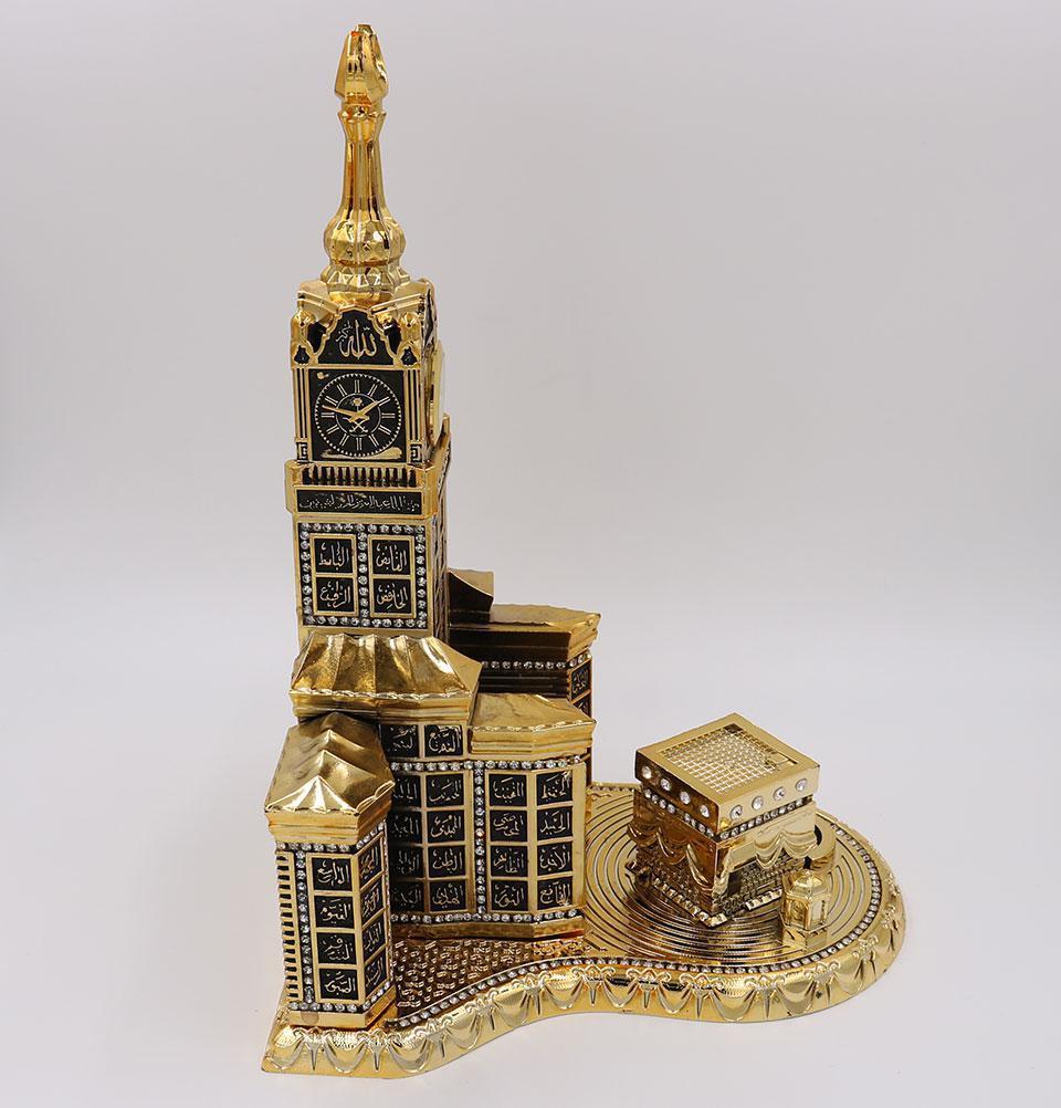 Islamic Table Decor 99 Names of Allah Kaba Clock Tower Replica - Small