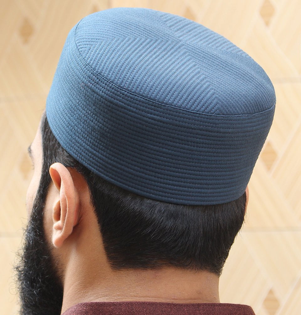 Men's Premium Islamic Turban Kufi - Teal Blue