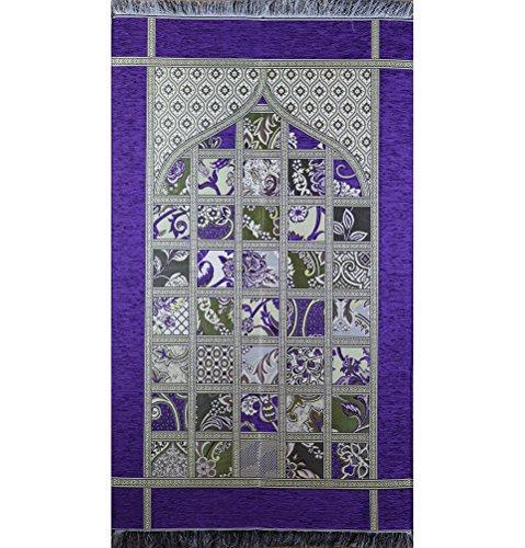 Chenille Islamic Prayer Mat Quilt Pattern Purple