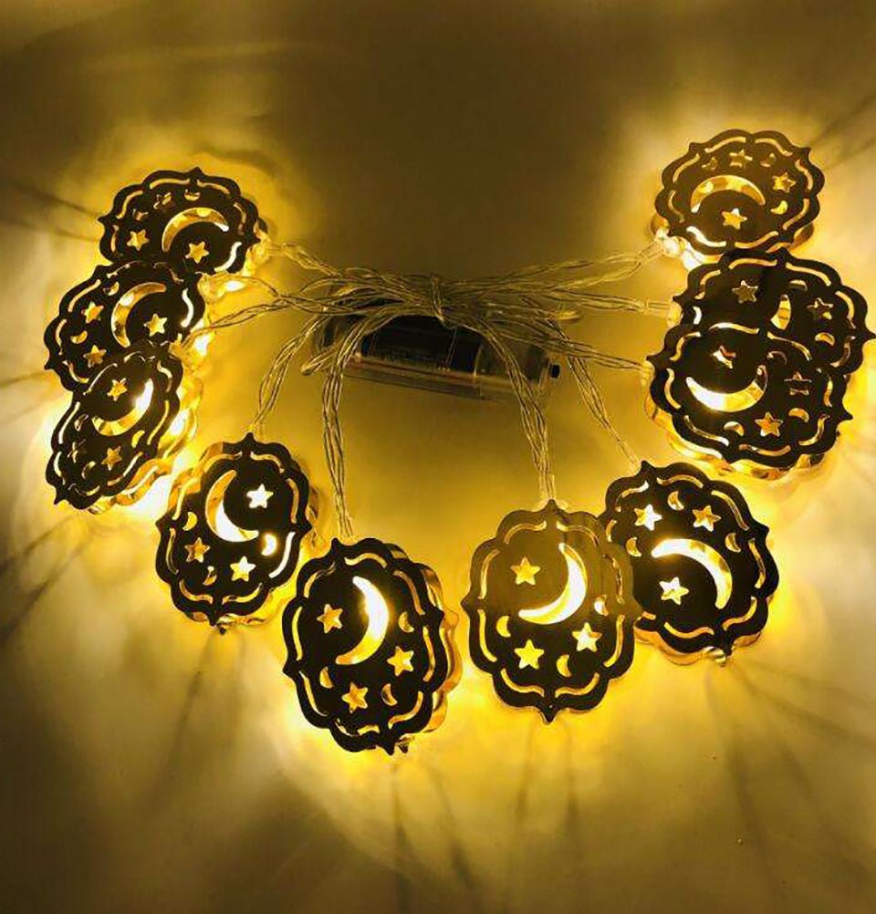 Islamic Holiday Decor | Ramadan LED String Lights - Moon & Stars