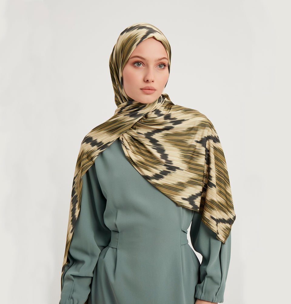 Modefa Sports Hijab Shawl - Abstract Flame - Green
